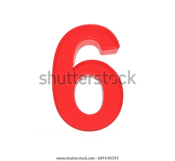 Red Number 6 3d Rendering Graphic Stock Illustration 689140393 ...