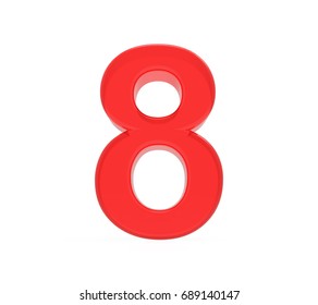 Number 8 Eight Red Sign 3d 스톡 일러스트 1551897350 | Shutterstock