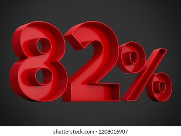 Red Number 82 Eighty Two Percent Stock Illustration 2208016907 ...