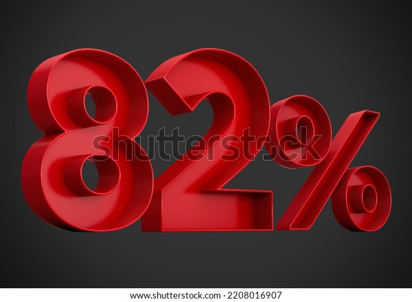 Red Number 82 Eighty Two Percent Stock Illustration 2208016907 ...