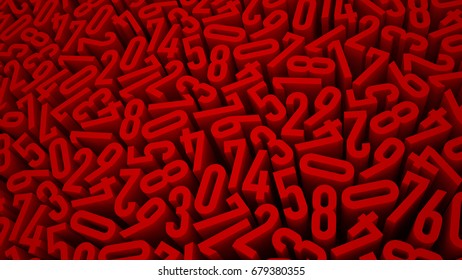 Red Numbers 3d Render Abstract Design Stock Illustration 679380355 ...