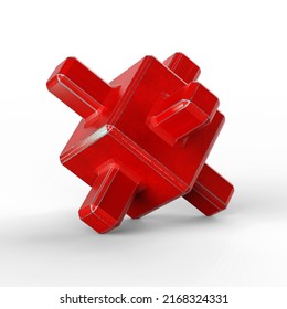 Red Object On White Background 3d Stock Illustration 2168324331 ...