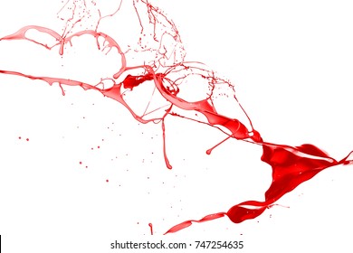 Red Paint Splash Isolated On White Stock Illustration 747254635 ...