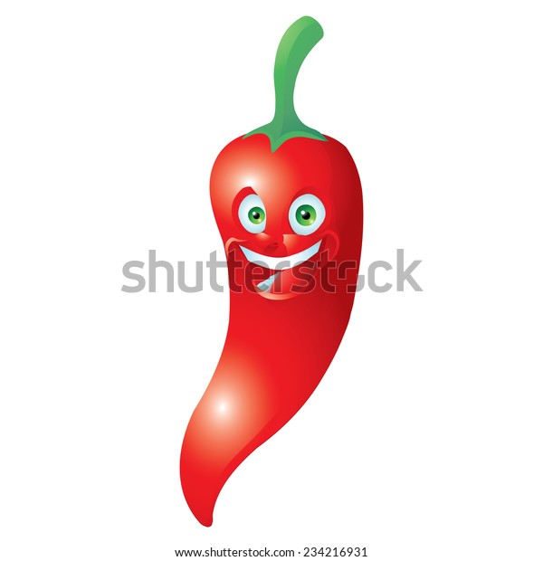 Red Pepper Smiling Face Expression Cartoon Stock Illustration 234216931