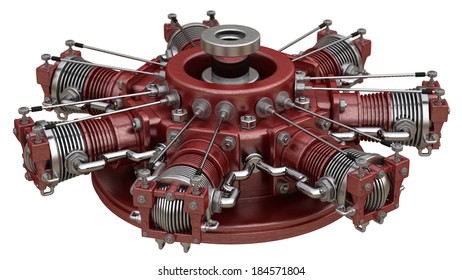 Red Plane Engine Isolated On White Stock Illustration 184571804 ...