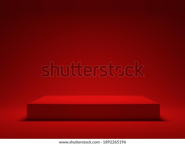 Red Platform Showing Product 3d Rendering Stock Illustration 1892265196 ...