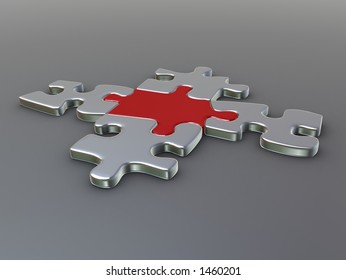 Red Puzzle Stock Illustration 1460201