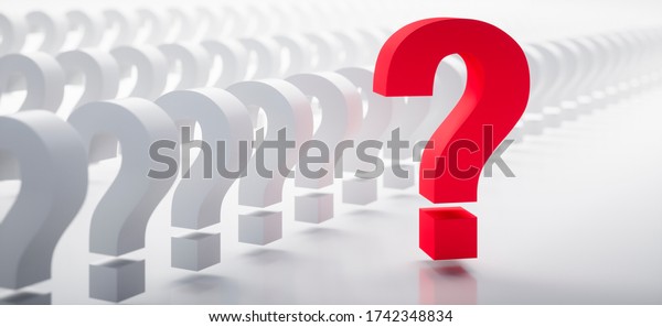 Red Question Mark Rows White Question Stock Illustration 1742348834