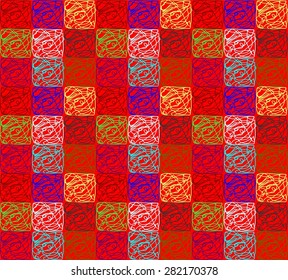 Red Quilt Pattern Background 스톡 일러스트 282170378 | Shutterstock