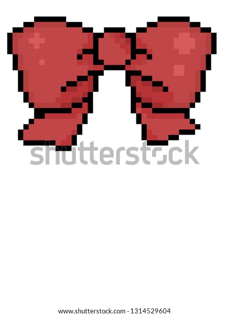 Red Ribbon Bow Pixel Stock Illustration 1314529604 | Shutterstock