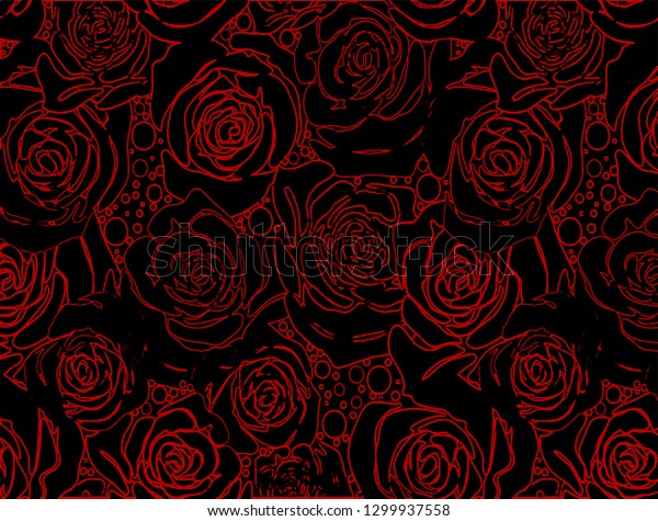 Red Rose Pattern Stock Illustration 1299937558