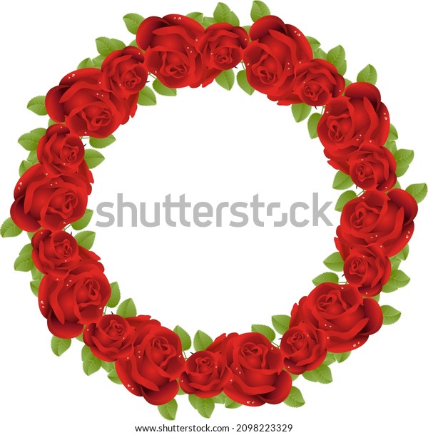 Red Rose Pattern Round 3d Stock Illustration 2098223329 | Shutterstock