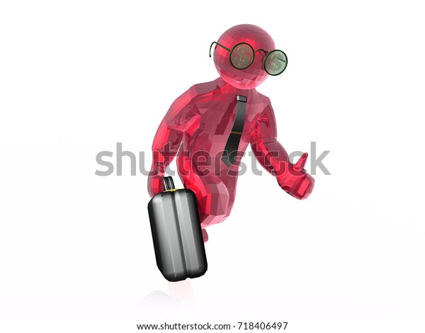 Red Running Man White Background 3d 스톡 일러스트 718406497 | Shutterstock