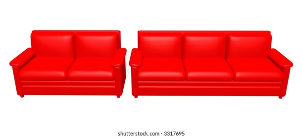 Red L Shape Sofa Set Stock Photo 1410631061 | Shutterstock