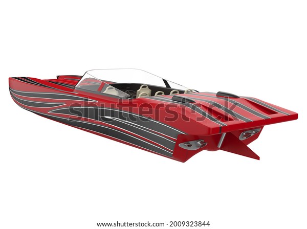 Red Speedboat Isolated 3d Rendering Stock Illustration 2009323844 ...