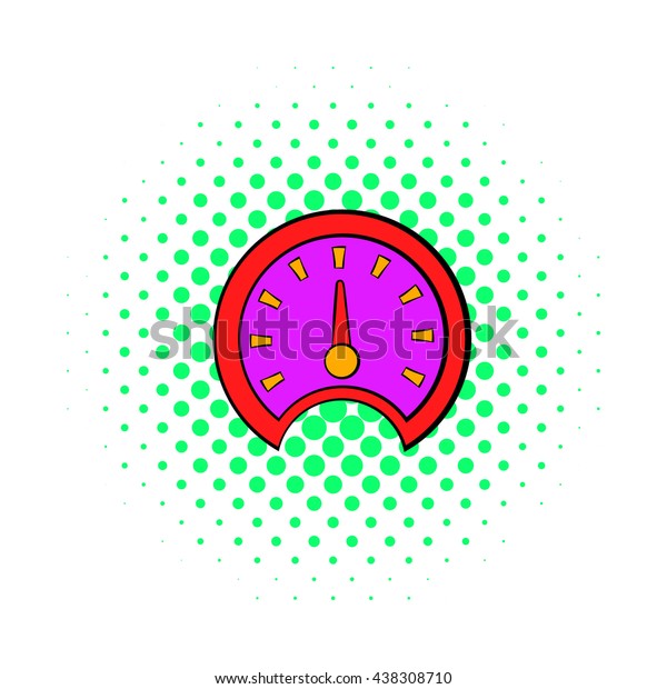 Red Speedometer Icon Comics Style Stock Illustration 438308710 ...
