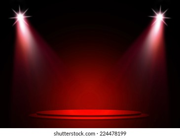 Red Stage Background Stock Illustration 224478199