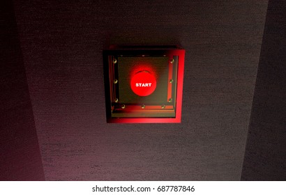 Red Start Button Armored Box3d Illustration Stock Illustration ...