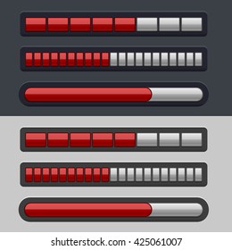 Red Striped Progress Bar Set On Stock Illustration 425061007 | Shutterstock