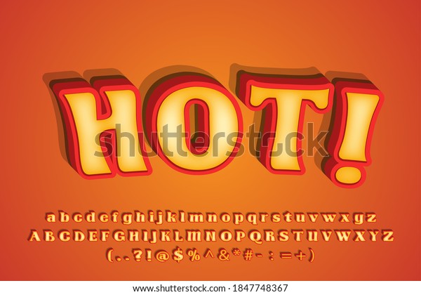 Red Text Effect Cute Hot Modern Stock Illustration 1847748367 ...
