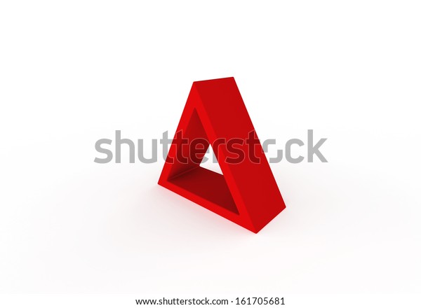 Red Triangle 3d Model Isolated On Stock Illustration 161705681