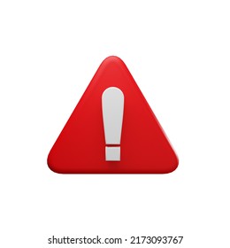 Red Triangle Exclamation Mark 3d Render Stock Illustration 2173093767 ...