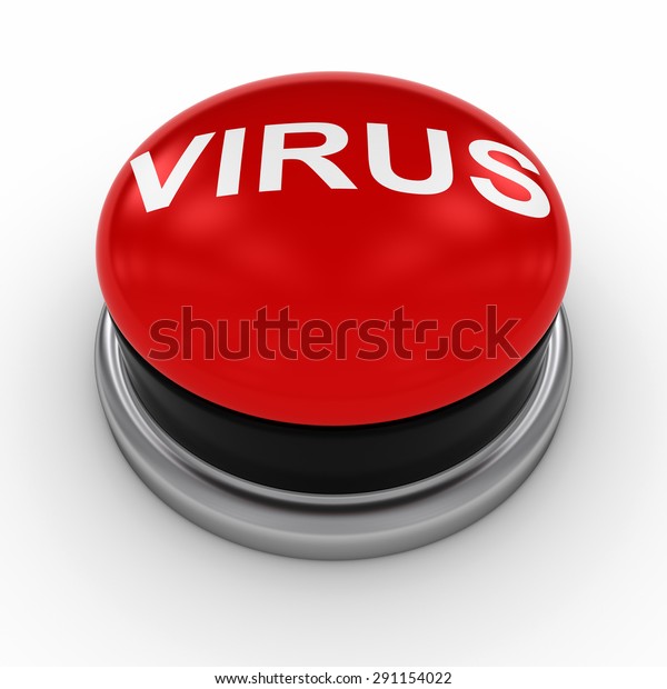 Red Virus Button On White Background Stock Illustration 291154022 ...