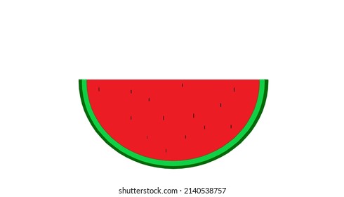 Red Watermelon Slice 2d Design Stock Illustration 2140538757 | Shutterstock