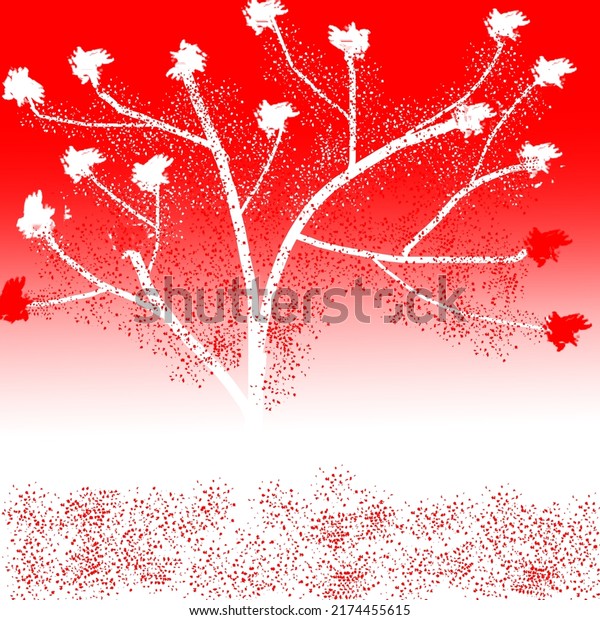 Red White Maple Tree Illustration Background Stock Illustration ...