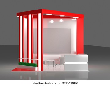 Red White Round Booth Flags 3d Stock Illustration 793043989 | Shutterstock