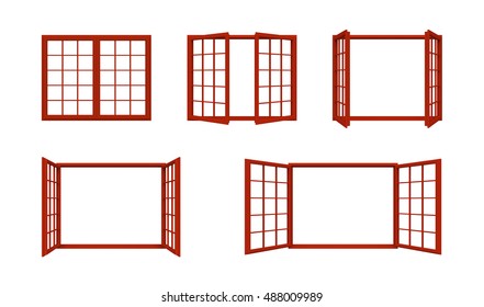 Red Window Frame Window Frame Isolated Stock Illustration 203220739 ...