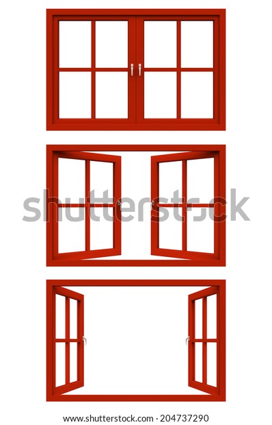 Red Window Frame Isolated On White Stock Illustration 204737290 ...