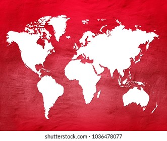 Red World Map Stock Illustration 1036478077 | Shutterstock