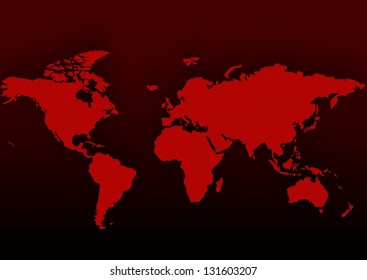 Red World Map Stock Illustration 131603207 | Shutterstock