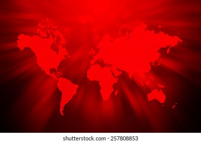 Europe Map Glowing Red Silhouette Outline: ภาพประกอบสต็อก 2201055227 ...