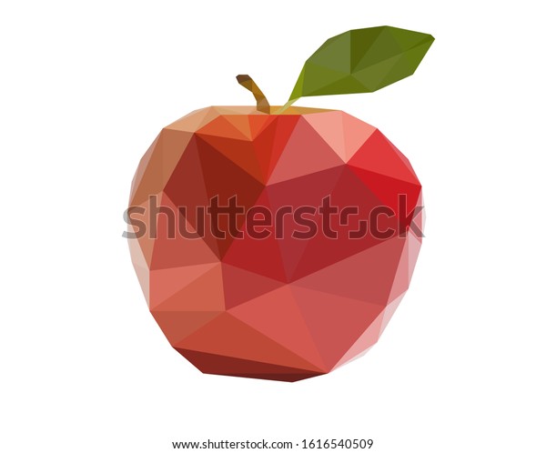 Ref Isolated Apple Low Poly Illustration Stock Illustration 1616540509 ...