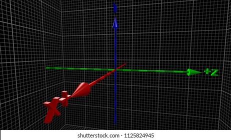 Ilustrasi Stok Reference System Threedimensional Space Cartesian Axes ...