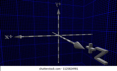 Reference System Threedimensional Space Cartesian Axes 库存插图 1125824981 ...