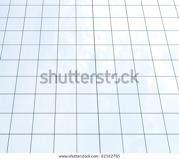 Reflection Cloudy Sky Glass Wall Stock Illustration 62162785