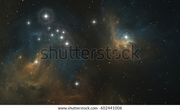 Reflection Nebula Site Star Formation Nebula Stock Illustration 602441006