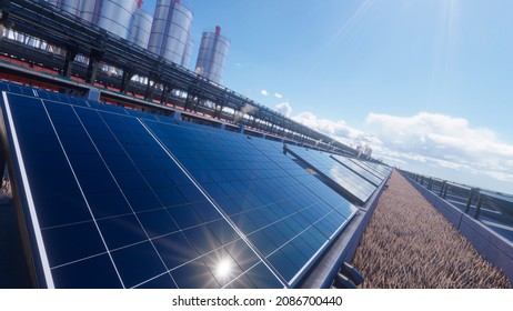 Reflection Sun On Solar Panel By Stock Illustration 2086700440 ...