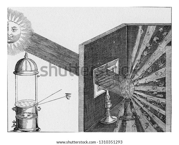 Refraction Diffusion Sunlight Vintage Engraved Illustration Stock ...