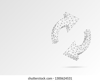 Refresh Circular Arrows Symbol Wireframe Digital Stock Illustration ...