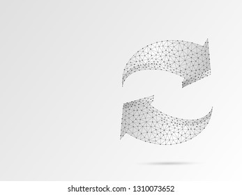 Refresh Circular Arrows Symbol Wireframe Digital 库存插图 1310073652 ...