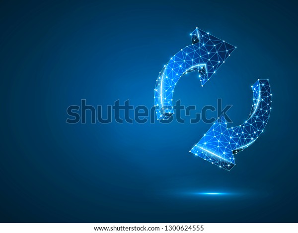 Refresh Circular Arrows Symbol Wireframe Digital Stock Illustration ...