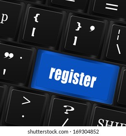 Register Button On Computer Keyboard Stock Illustration 169304852 ...