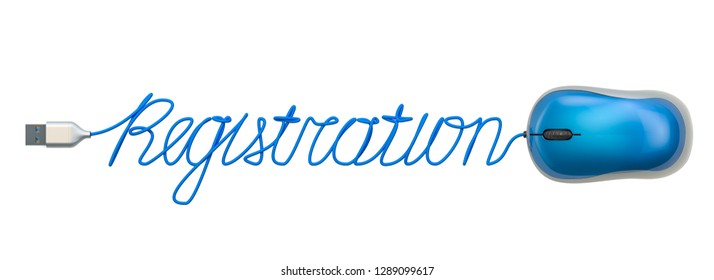 Registration Word Computer Mouse Cable 3d Stock Illustration 1289099617 ...