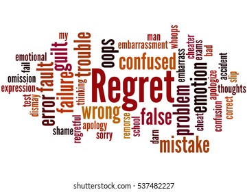 Regret Word Cloud Concept On White Stock Illustration 537482227 ...