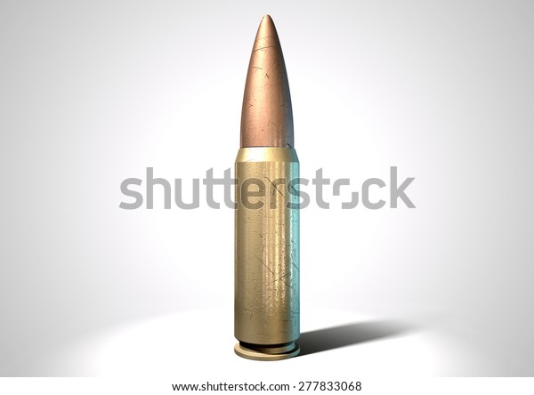 Regular Scratched Brass Copper Bullet On Stock Illustration 277833068