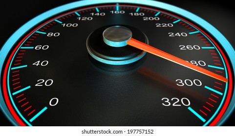 Regular Speedometer Glowing Blue Red Markings Stock Illustration ...